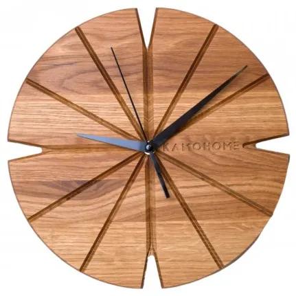 Kamohome Dřevěné nástěnné hodiny CORVUS Průměr hodin: 40 cm, Materiál: Dub