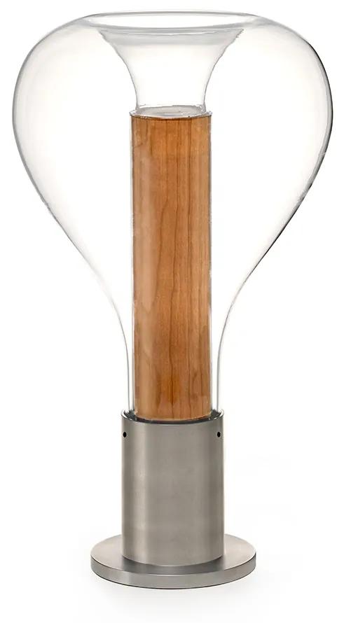 Elegantní stolní lampa ze skla a dřevěné dýhy Eris Table  Elegantní stolní lampa ze skla a dřevěné dýhy Eris Dekor: Přírodní třešňové dřevo,…