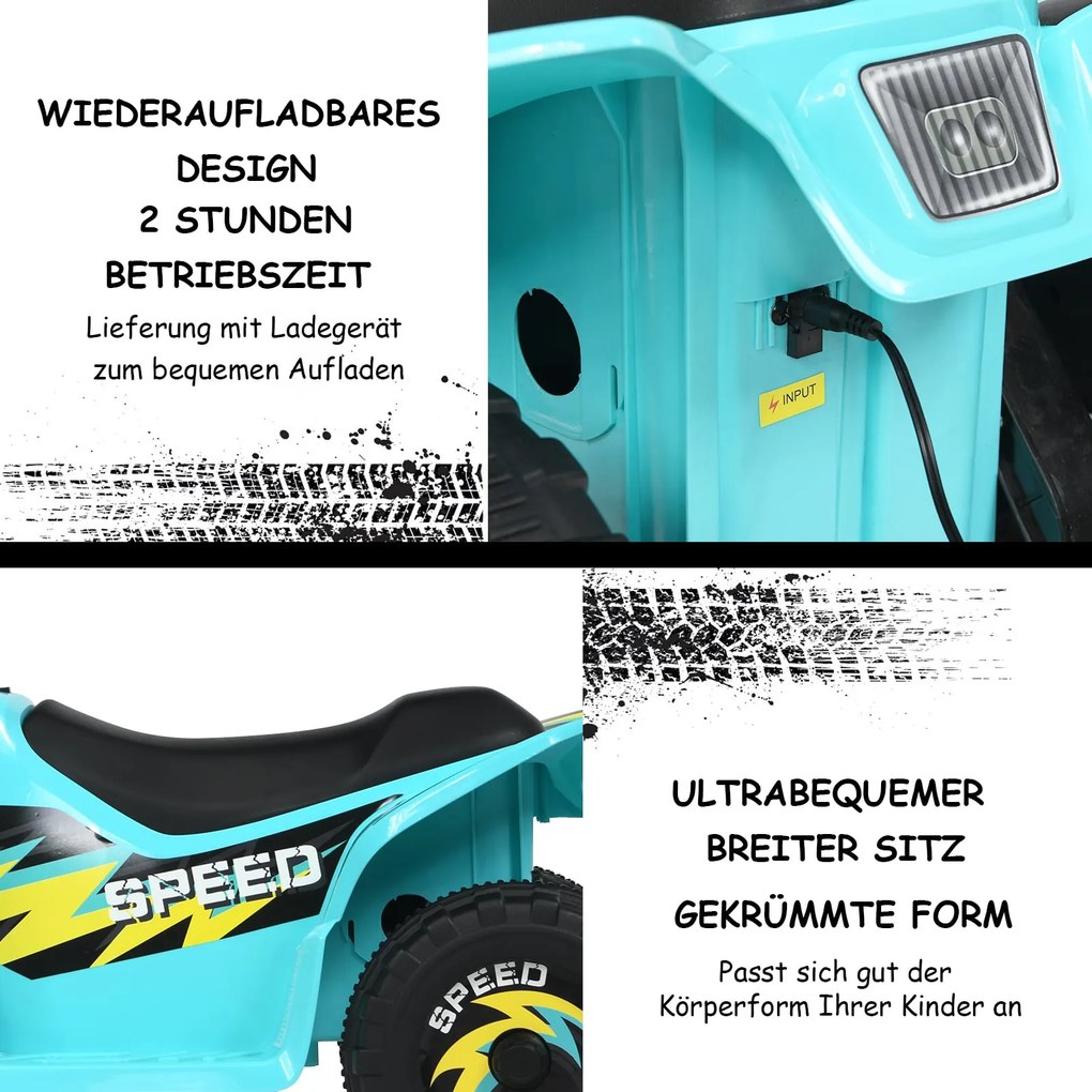 Costway 6 V dětská motorka dětská čtyřkolka elektrická dětská čtyřkolka, modrý