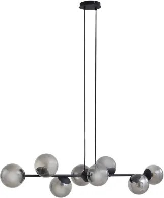 Závěsné svítidlo Lindby Isamer kouřově šedá 130 cm 8x E14 10W LED bez žárovek stmívatelné 10034203