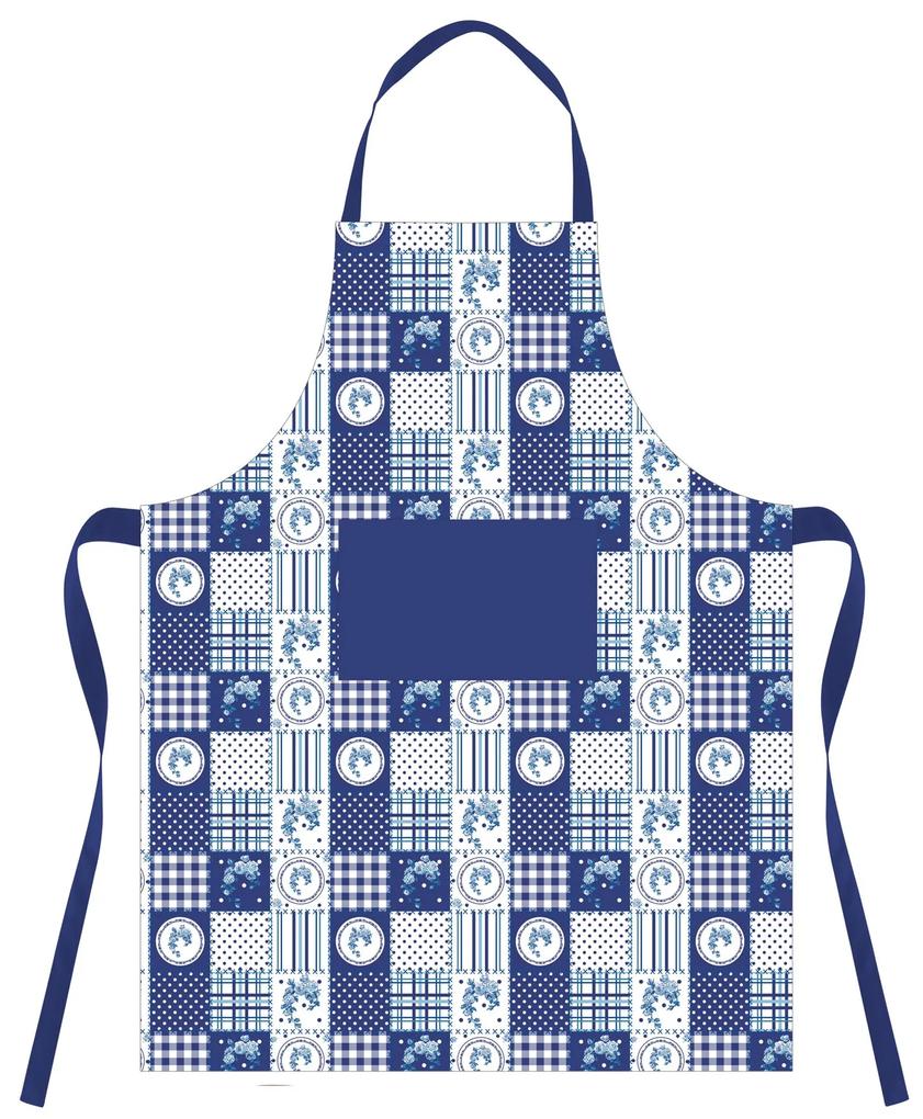 Home Elements Kuchyňská zástěra 60*80 cm, Elegant patchwork modrý