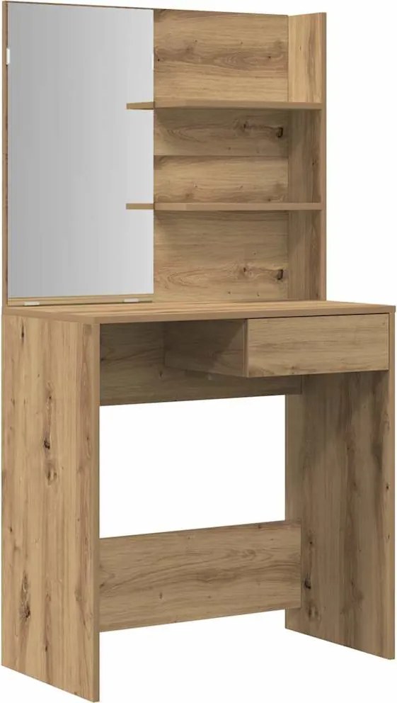 sada toaletního stolku dub artisan kompozitní dřevo 3329190