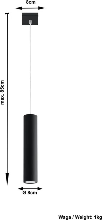 Černé kovové závěsné svítidlo Castro – Sollux