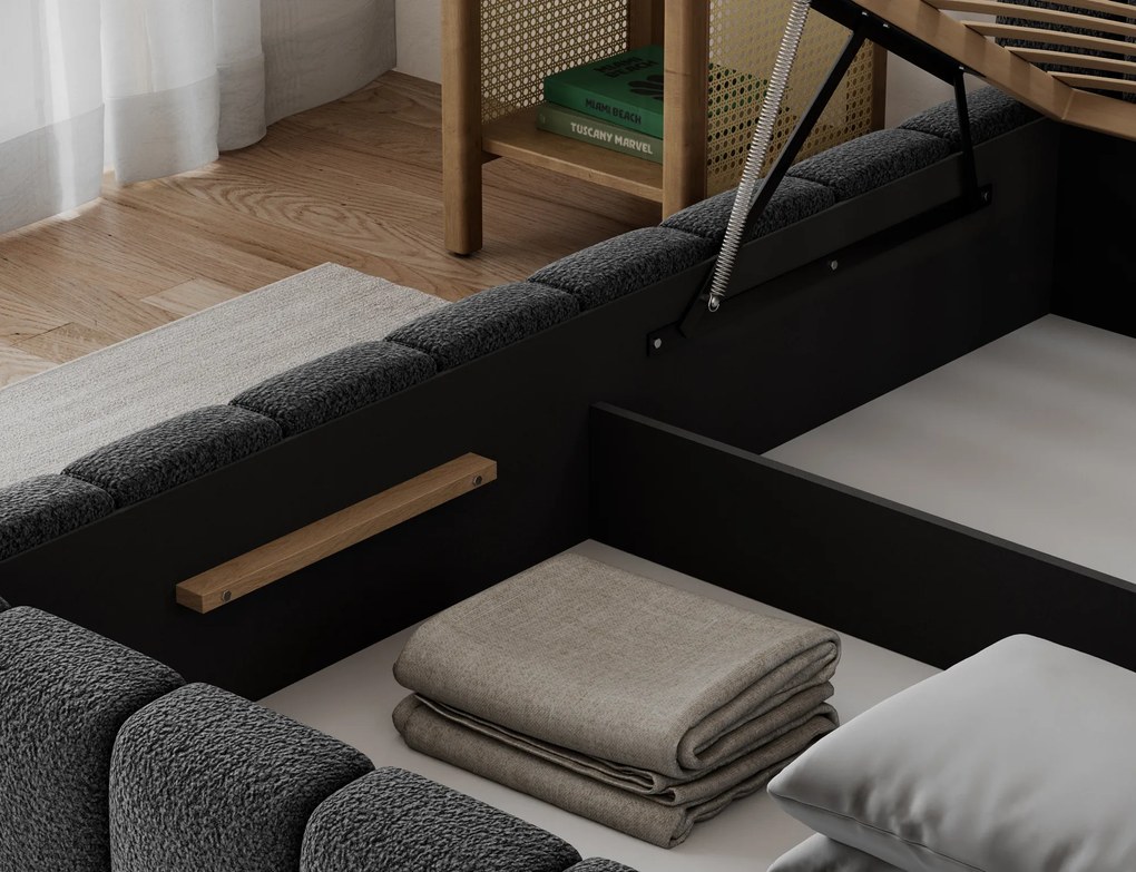 Postel Lamica 90x200 + Dřevěný rám/Standardní zdvih/kontejner