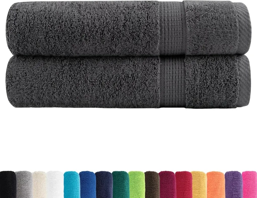 Prémiové ručníky do sprchy SOLUND 2 ks antracitové 70x140 cm 600 g/m² 137160