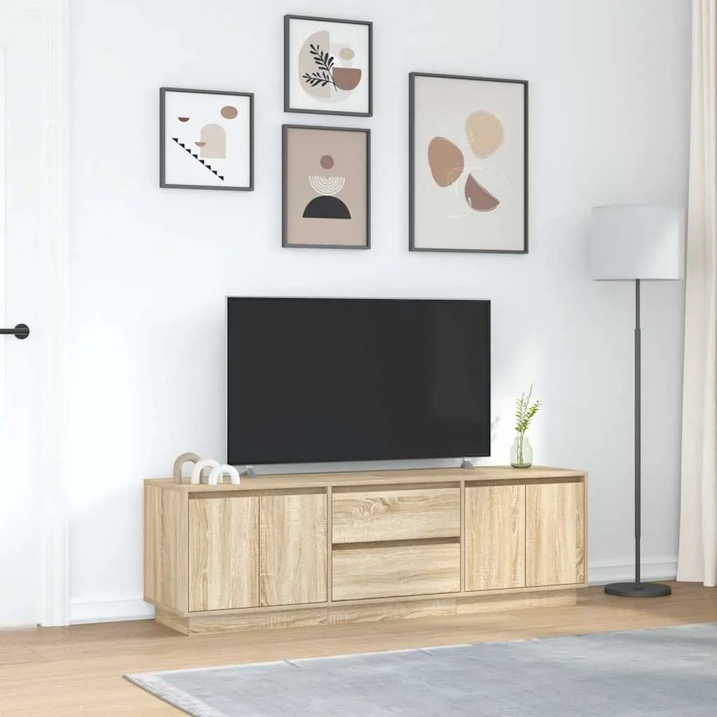 TV skříňka s LED osvětlením Dub Sonoma 160,5x41x50 cm 3328428