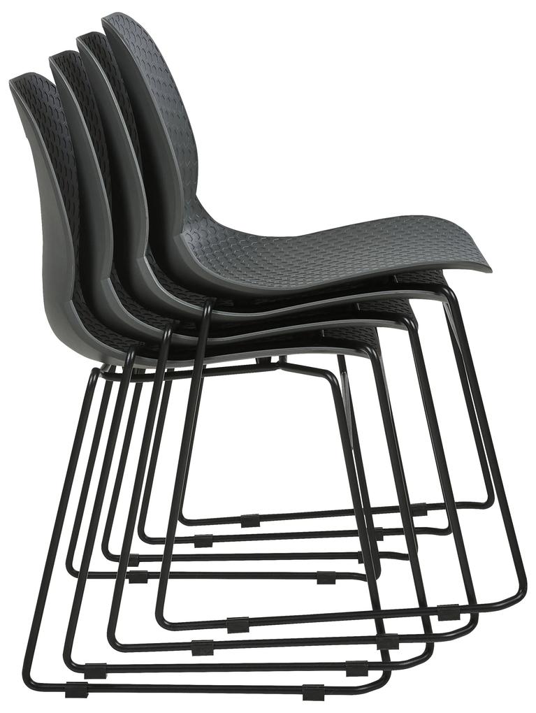 Sada 4 jídelních židlí tmavě šedé PANORA Beliani