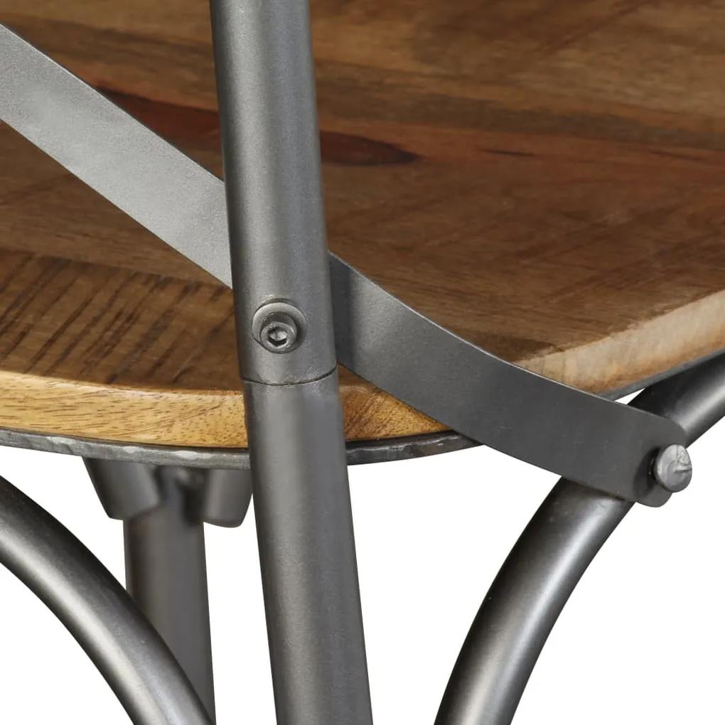 Jídelní židle 4ks masivní mangovník ocelové opěradlo s křížem - Default Title