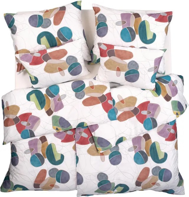 SCANquilt povlečení SATÉN DESIGN objects pestrá 140 x 200/70 x 90 cm