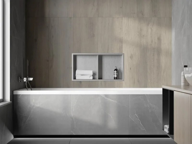 Mexen X-Wall-R nástěnná polička s límcem a policí 60 x 30 cm, inox - 1910603010S