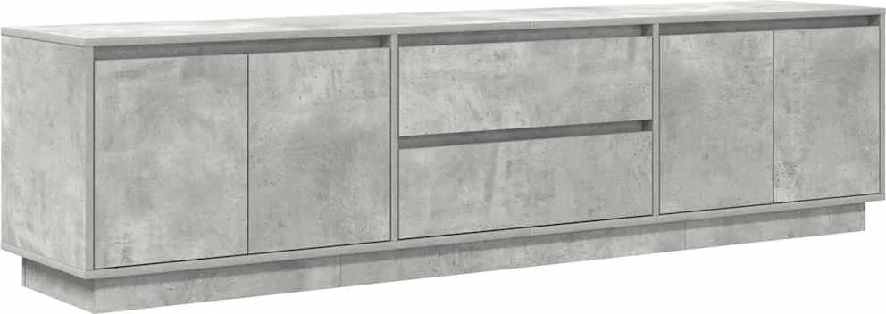 TV skříňka s LED osvětlením betonově šedá 193,5x41x50 cm 3328438