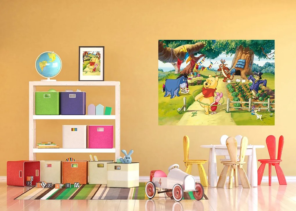 Dětská vliesová fototapeta na zed' Medvídek Pú a Přátelé, Disney | 155 x 110 cm | DFTDNM 5216