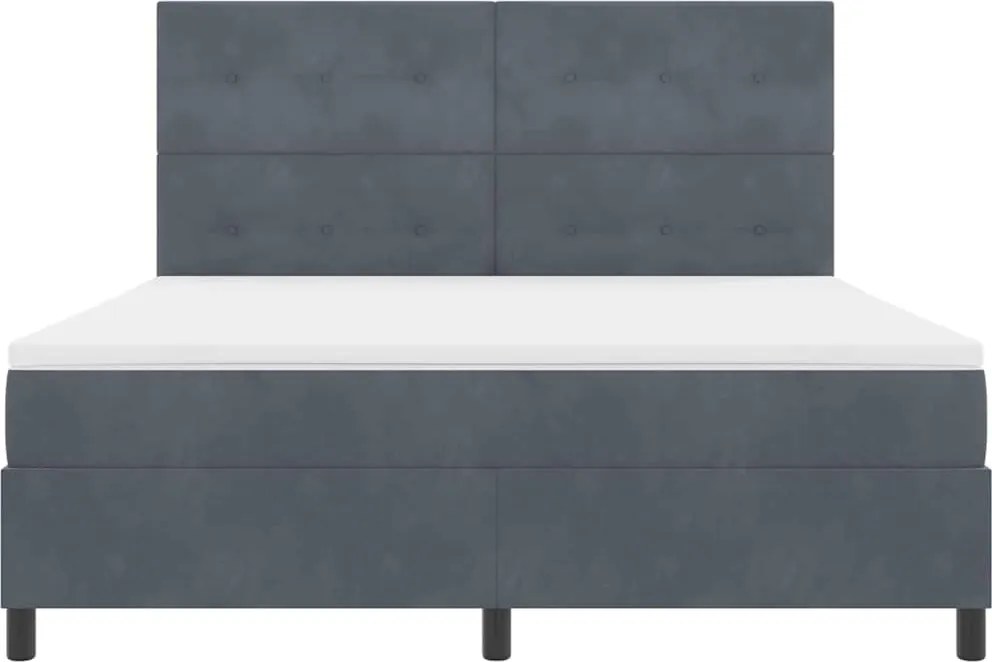 Postel s boxspringem s čelo Tmavě šedá 180 x 200 cm samet 3339849