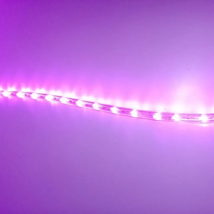 Easy Fix světelná LED hadice venkovní, 50 m, růžová, 1500 diod, čirý kabel, IP44, cívka