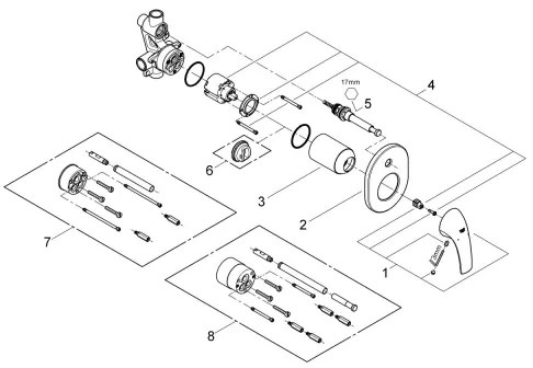 GROHE 29043000 - Vanová baterie EUROCUBE lesklý chrom