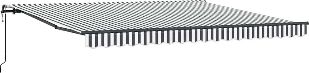 Automatická zatahovací markýza antracitová a bílá 400 x 300 cm 3310232