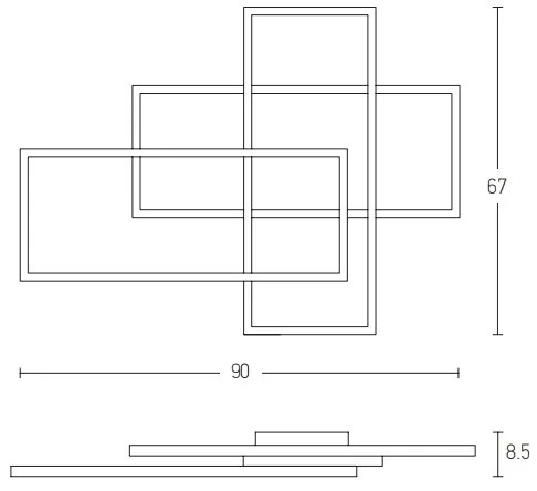 Zambelis 2022 - LED Stmívatelný přisazený lustr LED/55W/230V zlatá