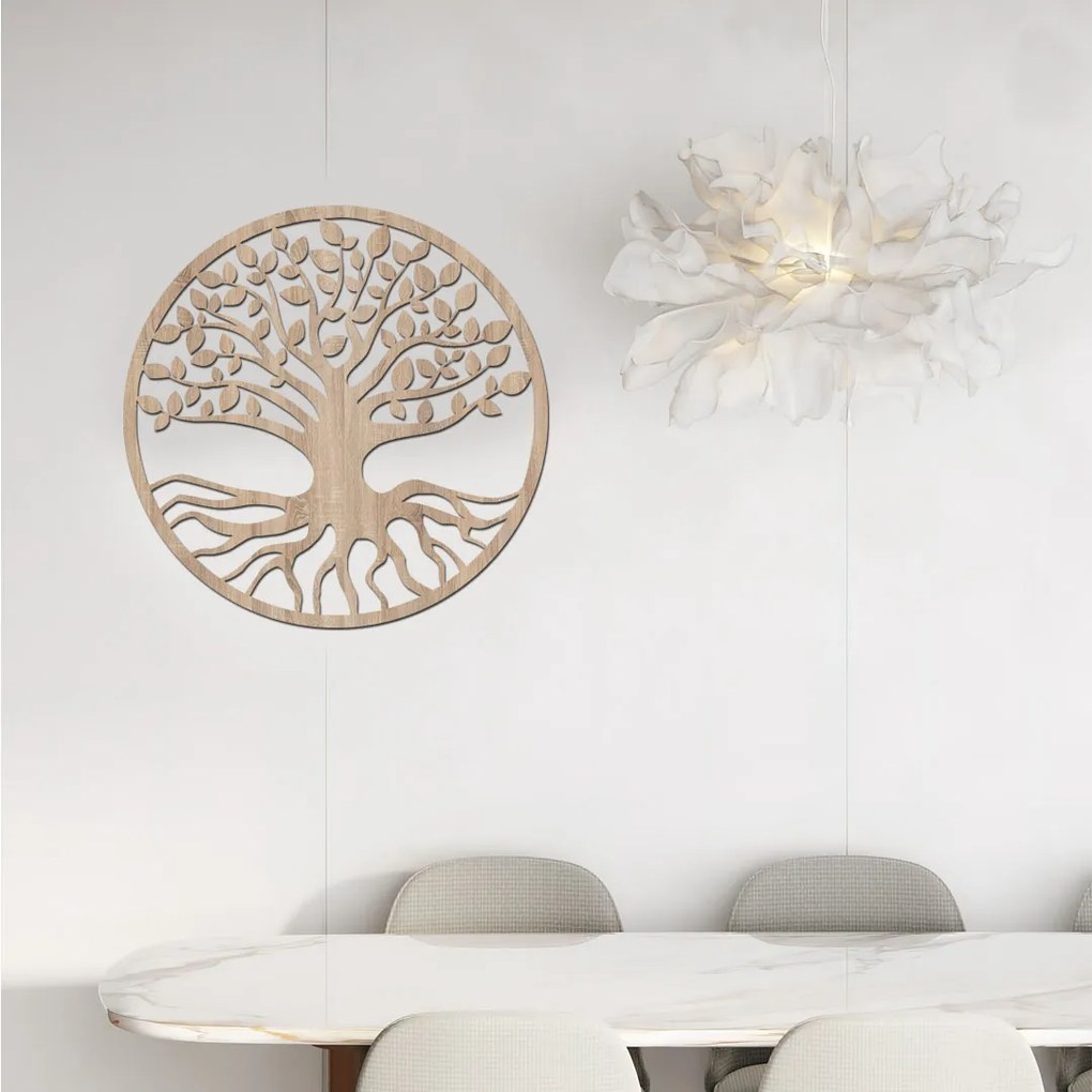 dřevo života Dřevěný strom na zeď ŽIVOT Zvolte barvu dekoru: Buk, Zvolte rozměr Ø (cm): 60