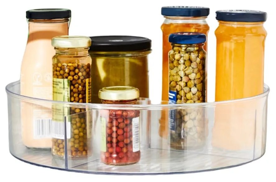 Otočný organizér LAZY SUSAN Rotho - s přepážkami, 7cm/pr.28,5cm