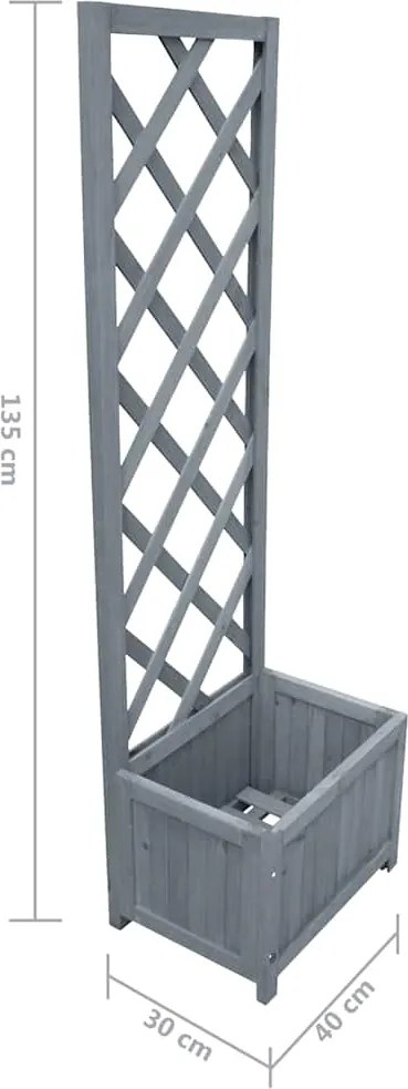Květináč s mřížkou 40x30x135 cm masivní jedlové dřevo 310037