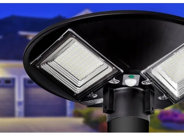 LED Solární pouliční lampa se senzorem LED/15W/6V 6500K IP65 černá + DO