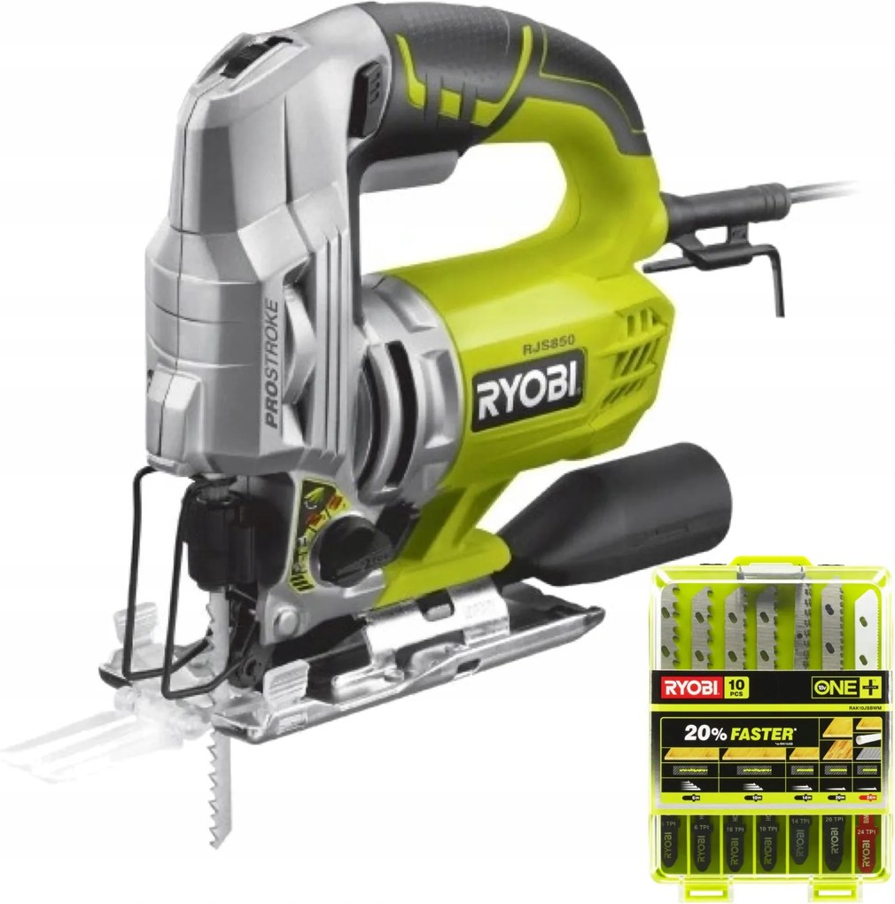 Ryobi Elektrická přímočará pila RJS850-K 600W sada pilových listů 10 ks