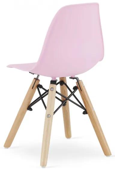 Jídelní židle ZUBI - růžová (hnědé nohy)