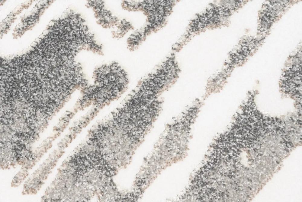 Šedý designový koberec se světlým abstraktním vzorem Šířka: 200 cm | Délka: 300 cm