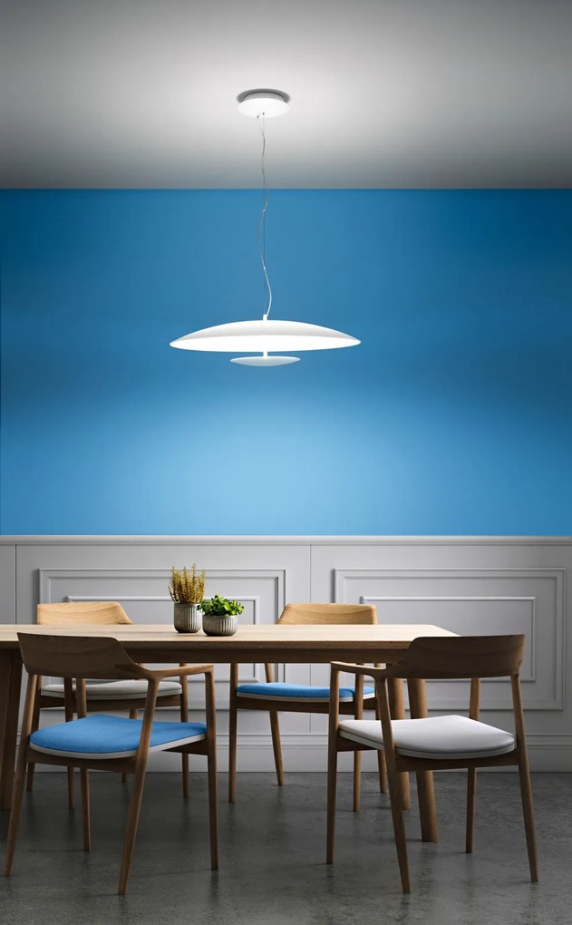Linea Light Horizon_P, bílé závěsné svítidlo pro nepřímé osvětlení, 34W LED 3000K, Ø 65cm