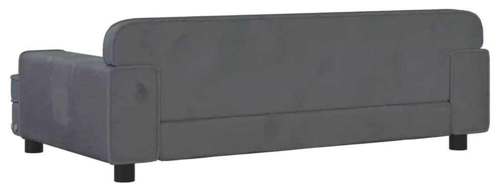 Dětská pohovka tmavě šedá 90 x 53 x 30 cm samet - Default Title
