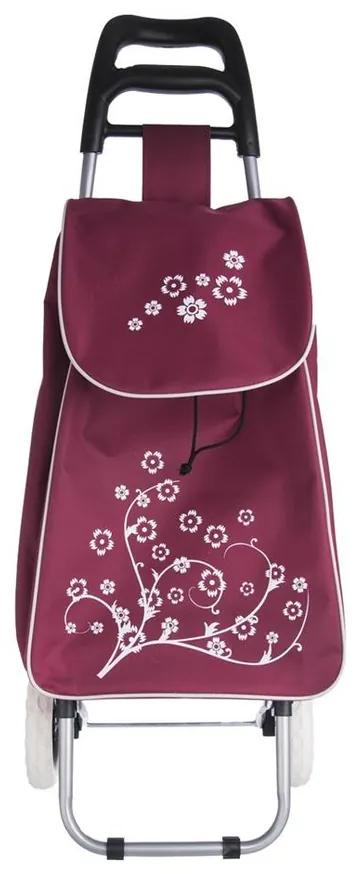 Orion Nákupní taška na kolečkách Květ vínová, 34 x 28 x 93 cm