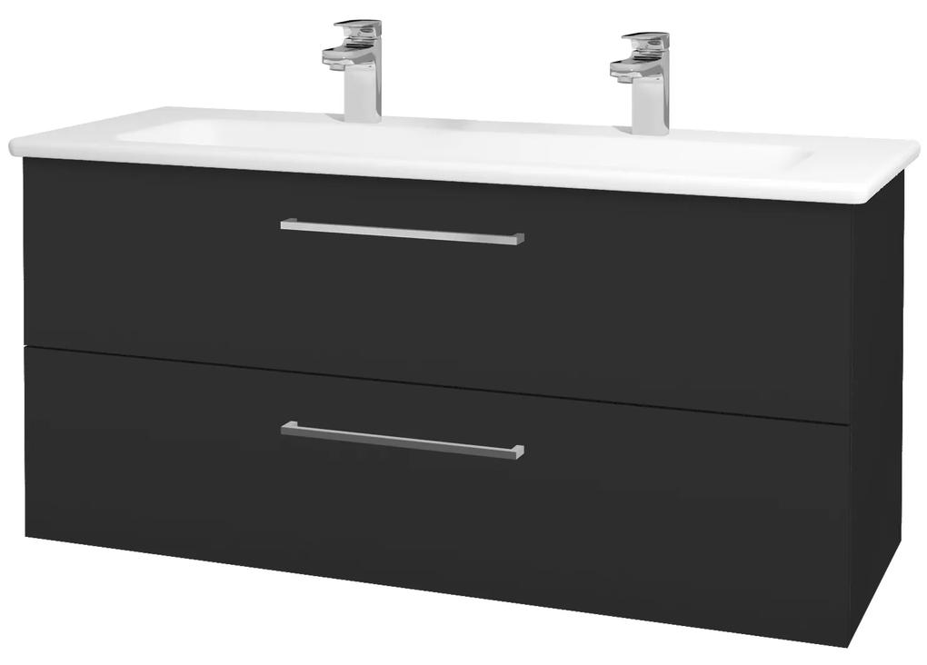 Dřevojas Koupelnová skříň GIO SZZ2 120 Varianta: N01 Bílá lesk / Úchytka T01 / D21 Tobacco
