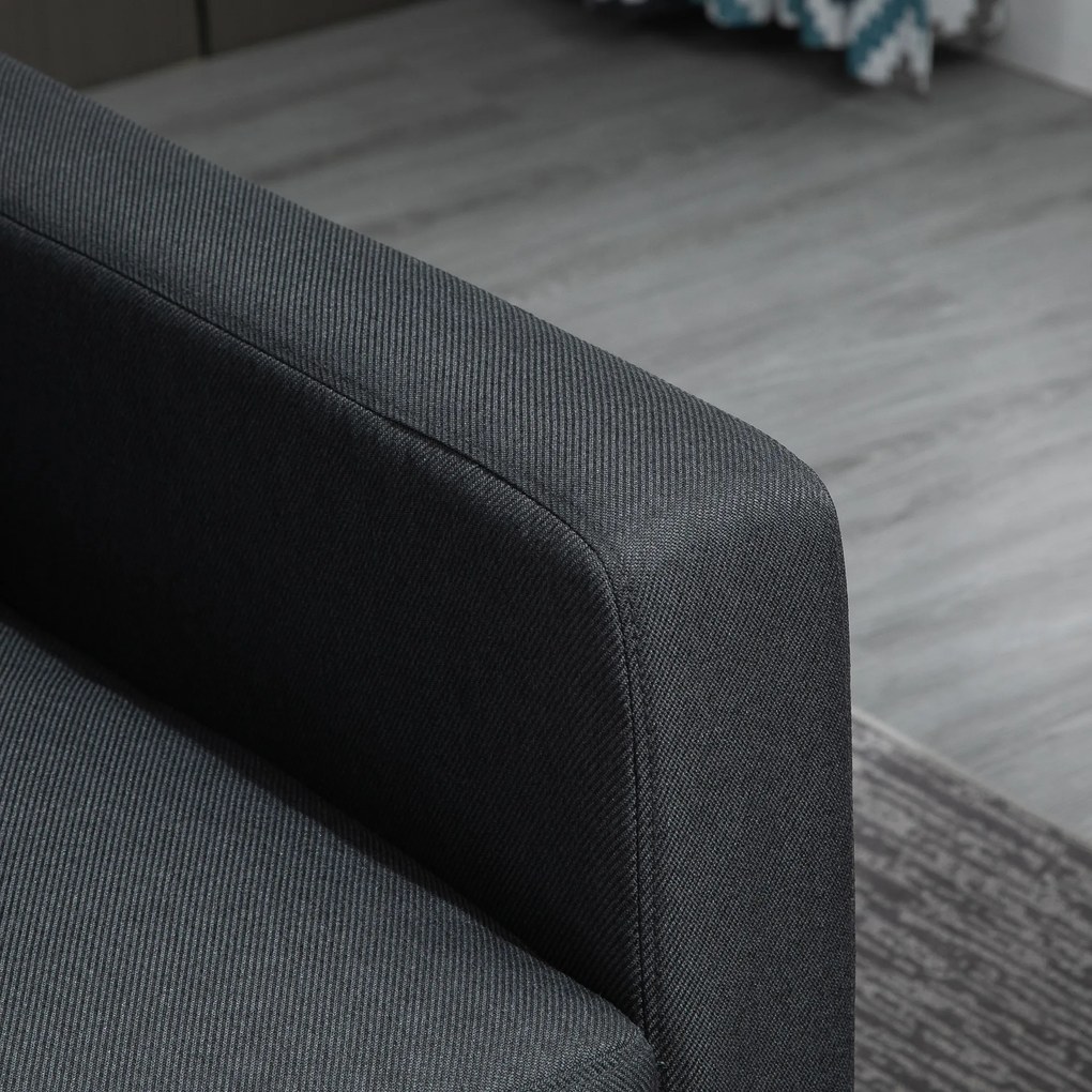 HOMCOM Rohová látková sedací souprava ve tvaru L s oboustranným lehátkem, sedací souprava lněná tmavě šedá 197x139x91cm do obývacího pokoje | Aosom.de
