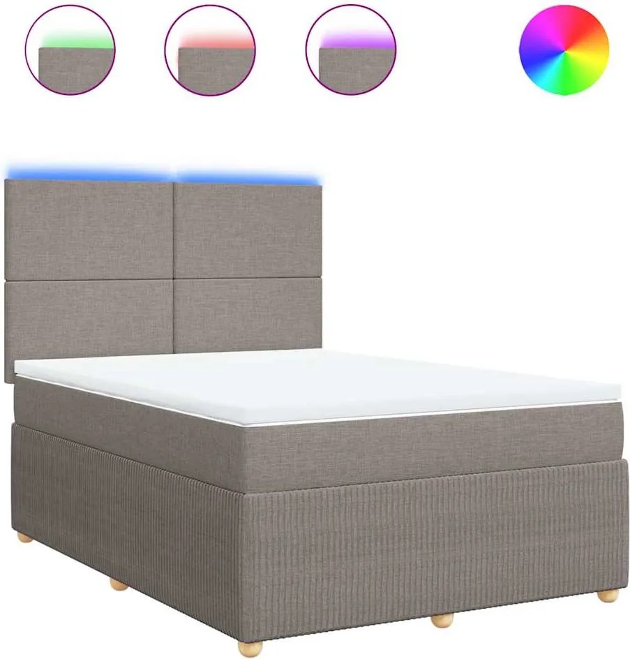 Box spring postel s matrací taupe 140x190 cm textil 3294348