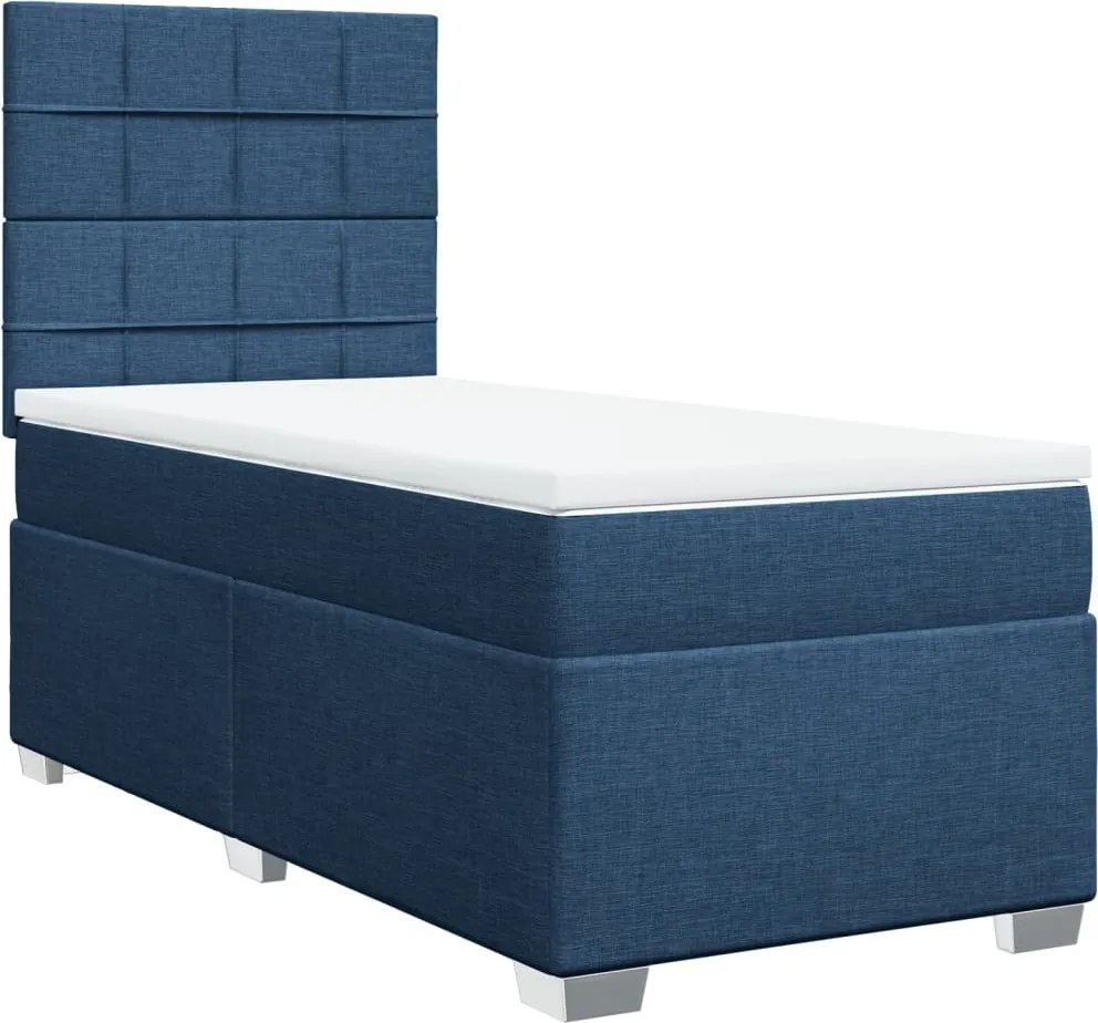 Box spring postel s matrací modrá 80x200 cm textil 3292621