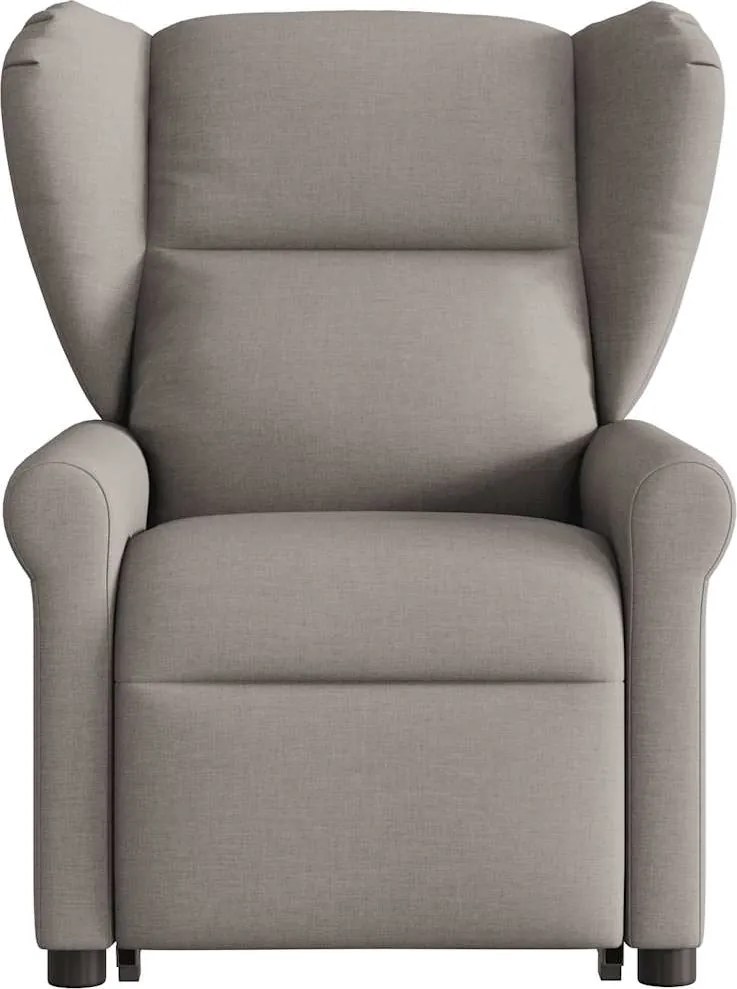 Elektrické zvedací masážní polohovací křeslo taupe textil 3303411