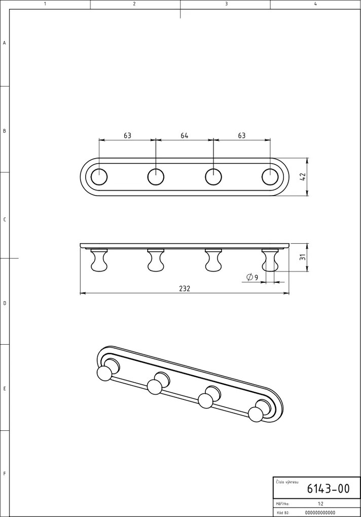 Novaservis - Čtyřháček Metalia 1 chrom, 6143,0