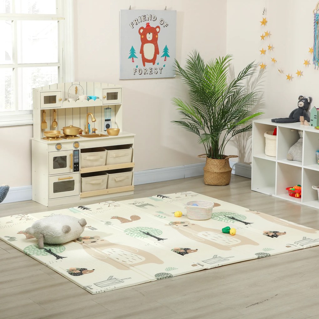 AIYAPLAY Hrací podložka baby 196 x 176 x 1,5 cm skládací oboustranná podložka na plazení Vícebarevná 431-081V01MX