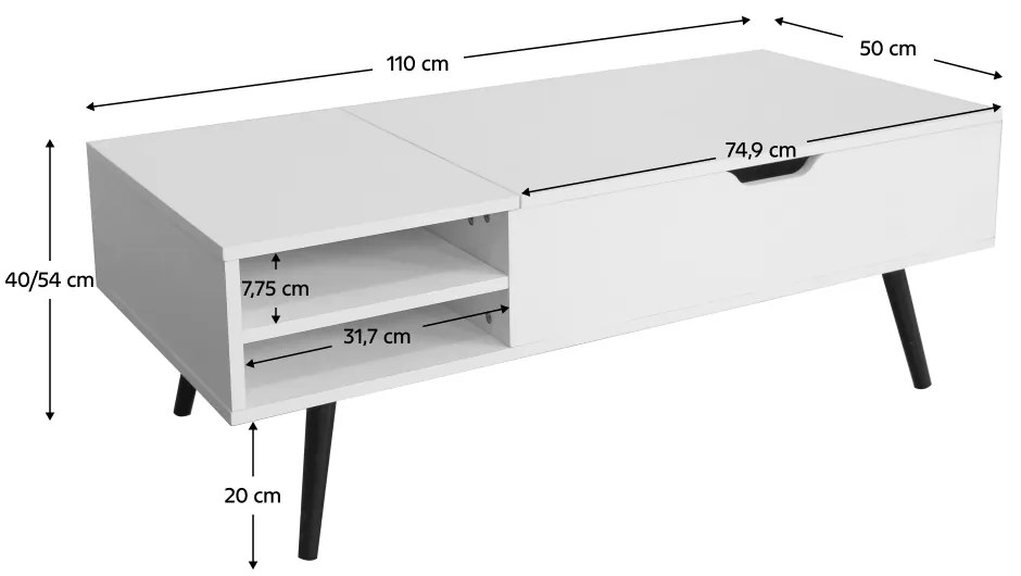 Kondela Konferenční stolek, bílá, ARALYN