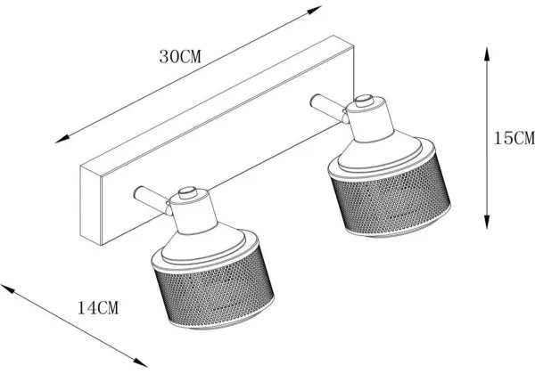 Lucide 77980/02/30 - Bodové svítidlo RAFA 2xE14/40W/230V černá/bronz