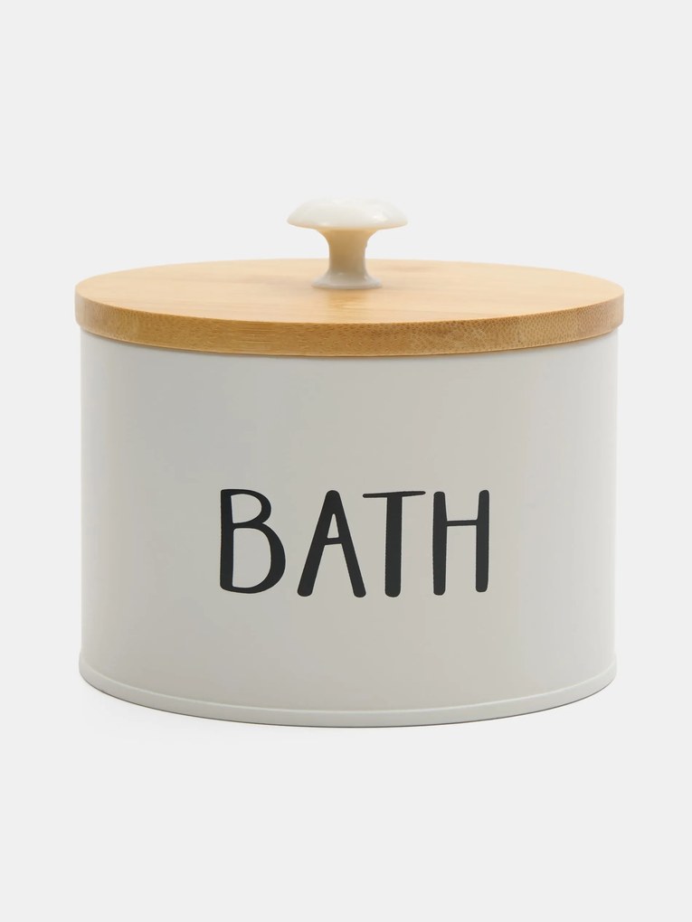 Sinsay - Úložná krabička s nápisem „Bath“ - bílá