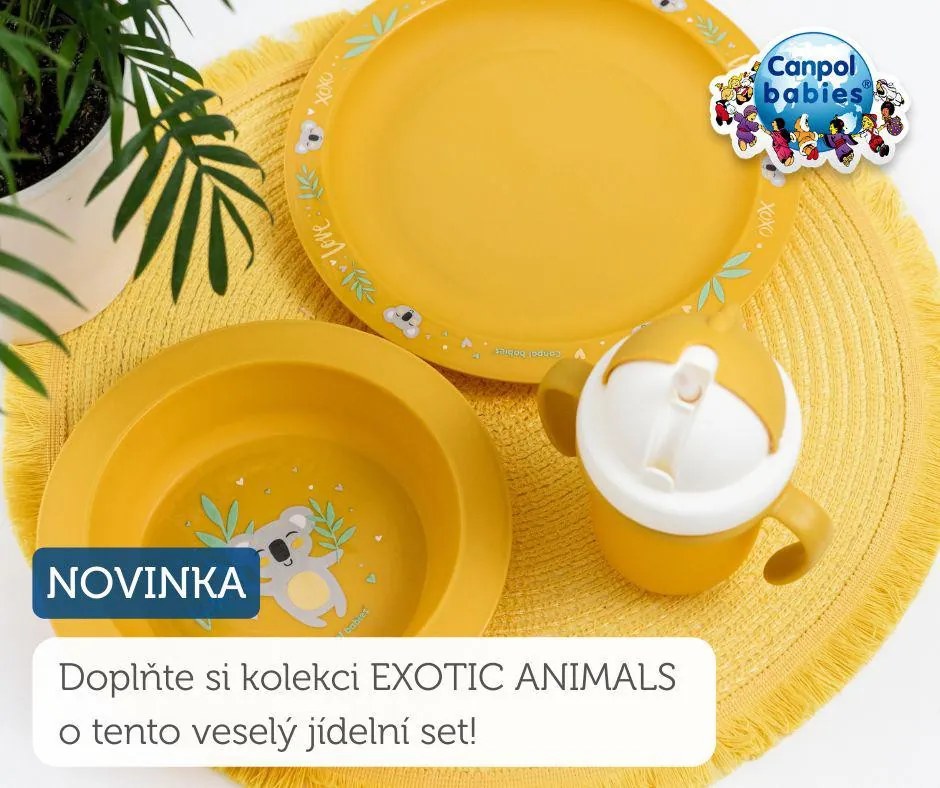 Canpol babies Jídelní sada Exotic animals 2 ks Šedá