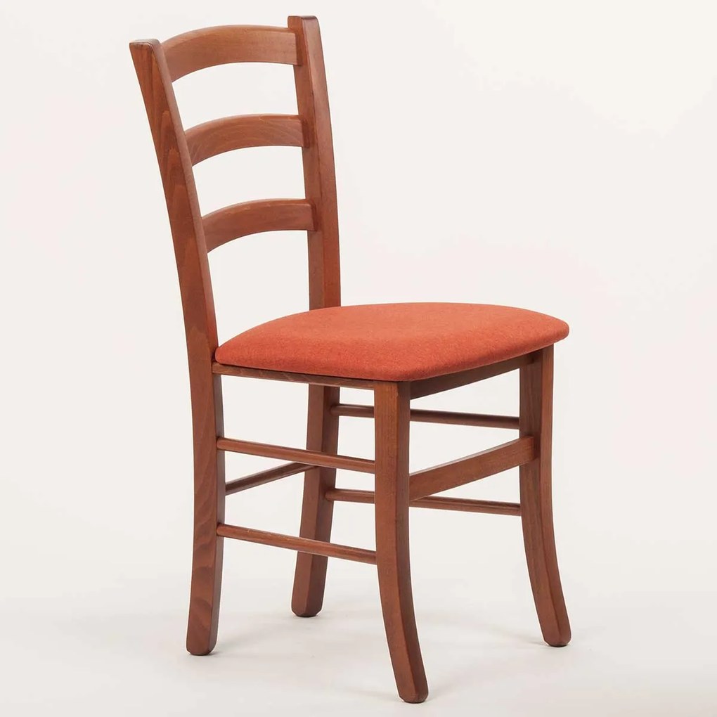 Židle VENEZIA s čalouněným sedákem ořech LUX terracotta 10