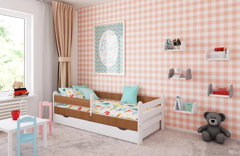 BabyBeds Dětská postel RYSIO Velikost postele: 160x80 cm, Barevné provedení: Dub, Úložný prostor: Ano, s úložným prostorem Bílá
