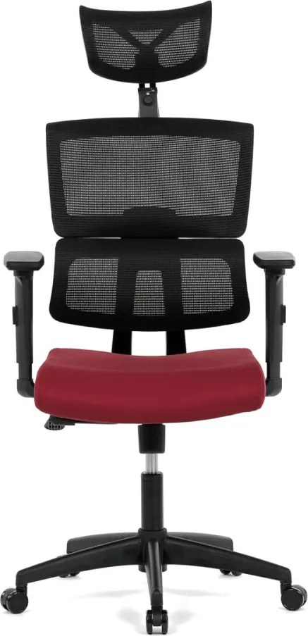 Kancelářská židle KA-B1025 BOR, houpací mechanismus, červená síťovina (63 x 68) cm