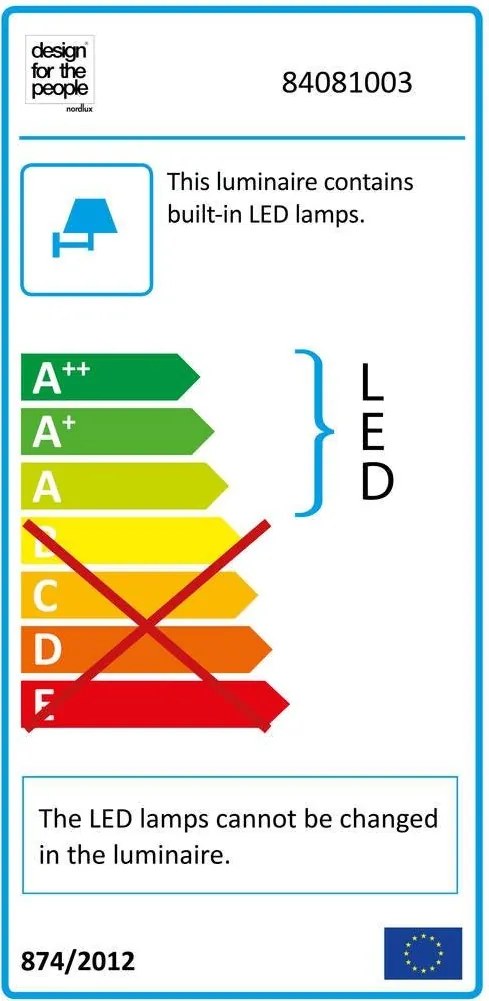 NOR 84081003 Venkovní nástěnné svítidlo Front 26 1x9,8W LED černá opál - NORDLUX