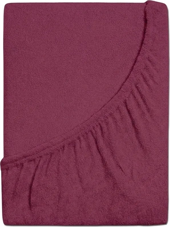 Froté prostěradlo do dětské postýlky PREMIUM 60x120 cm vínové