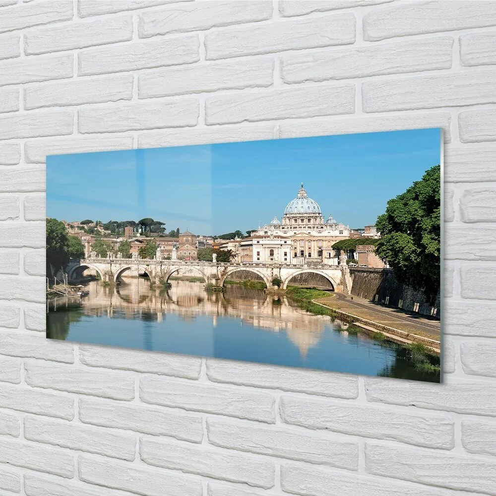 Obraz na skle Rome River mosty 100x50 cm