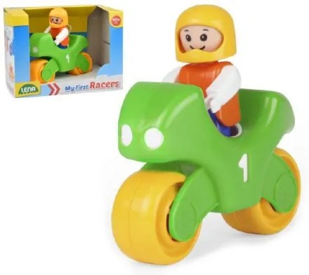 Lena My First Racers motorka + figurka plast 10cm v krabici 15x11x11cm 12m+