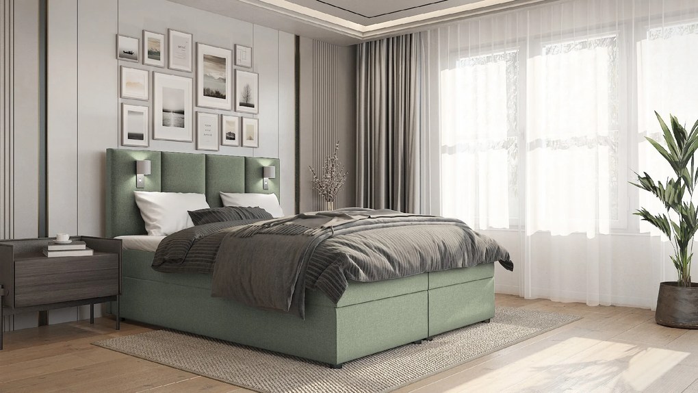 SFAB Kontinentální čalouněná postel PARMA (120x200 cm) Barva látky: Zelená (Inari 34)